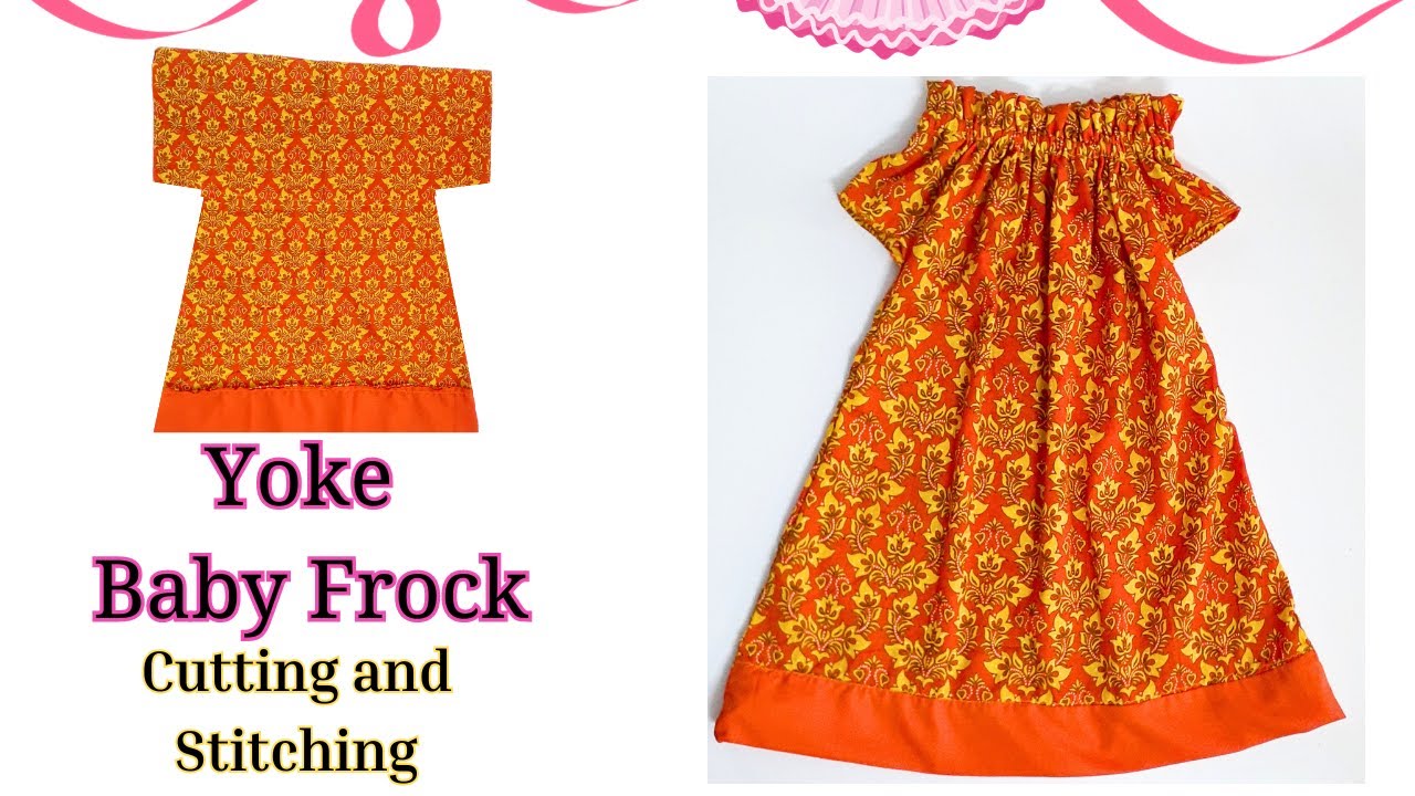 Designer Yoke Baby Frock Cutting and Stitching Very Easy | Yoke Baby ...
