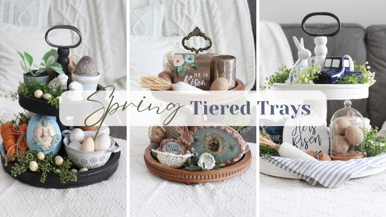 SPRING TIERED TRAYS & DIYS | TRANSFORM EVERYDAY TRAYS TO SPRING TRAYS ...