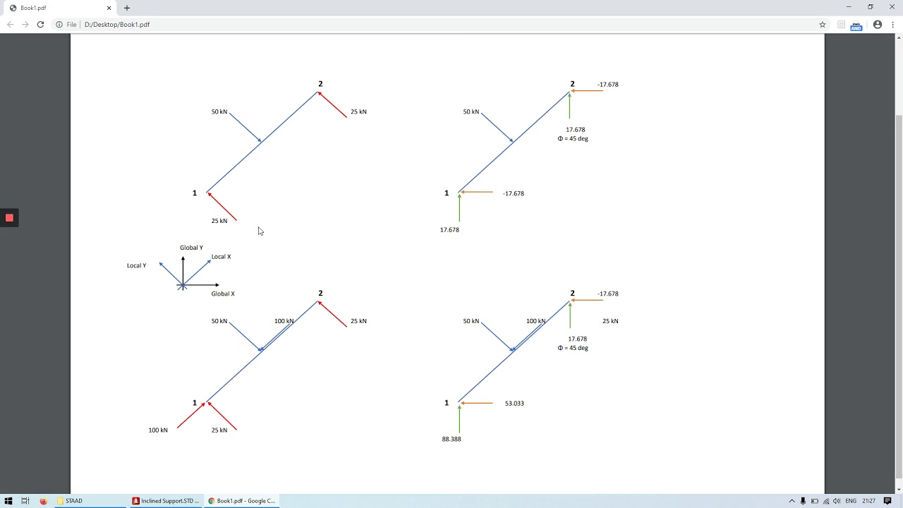 STAAD Inclined Support - YouTube