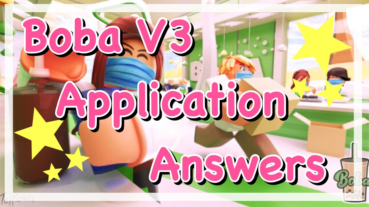 Boba Cafe Version 3 Application Answers || Roblox || Boba Cafe - YouTube