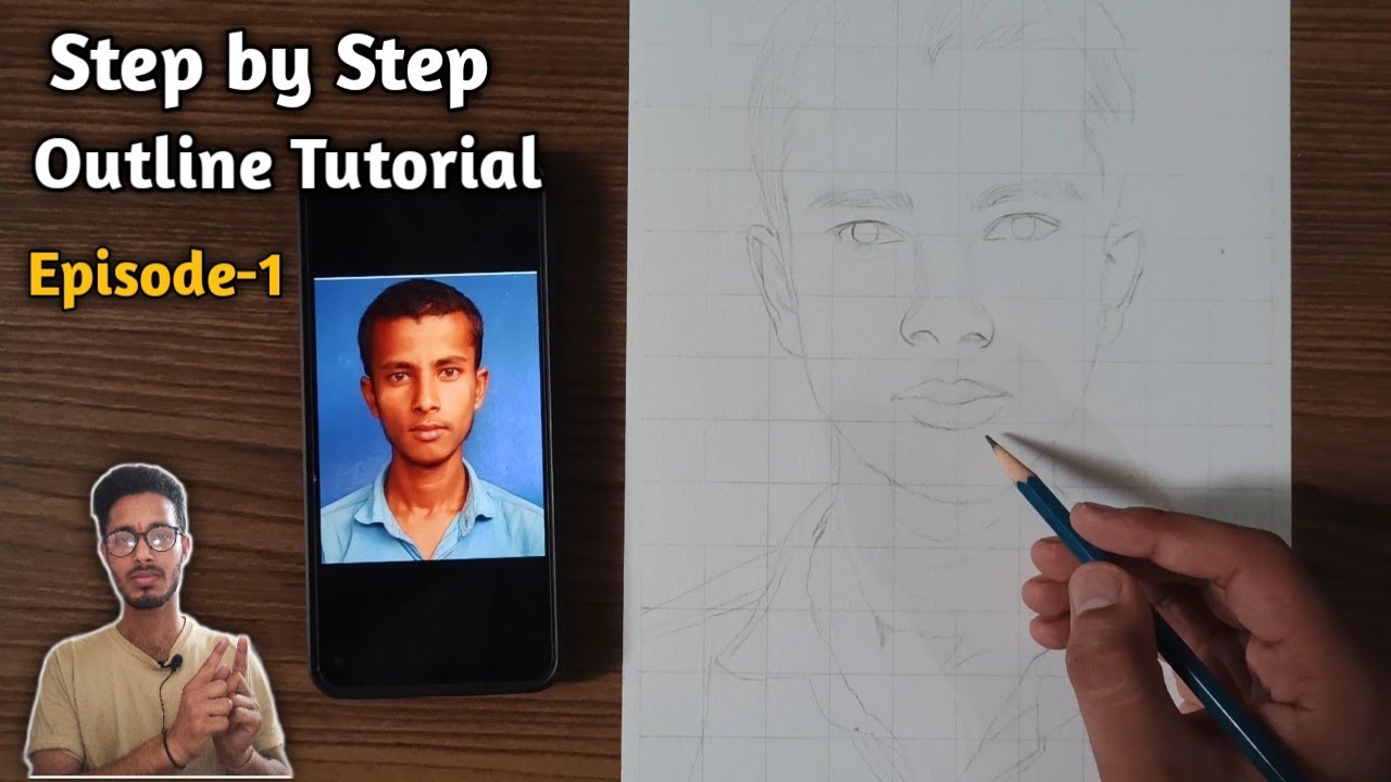 How to draw (Mangesh kumar) Step by Step Outline Tutorial @Mangeshkumar - YouTube