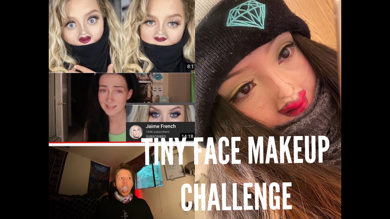TINY FACE MAKEUP CHALLENGE, smoke w/ me - YouTube