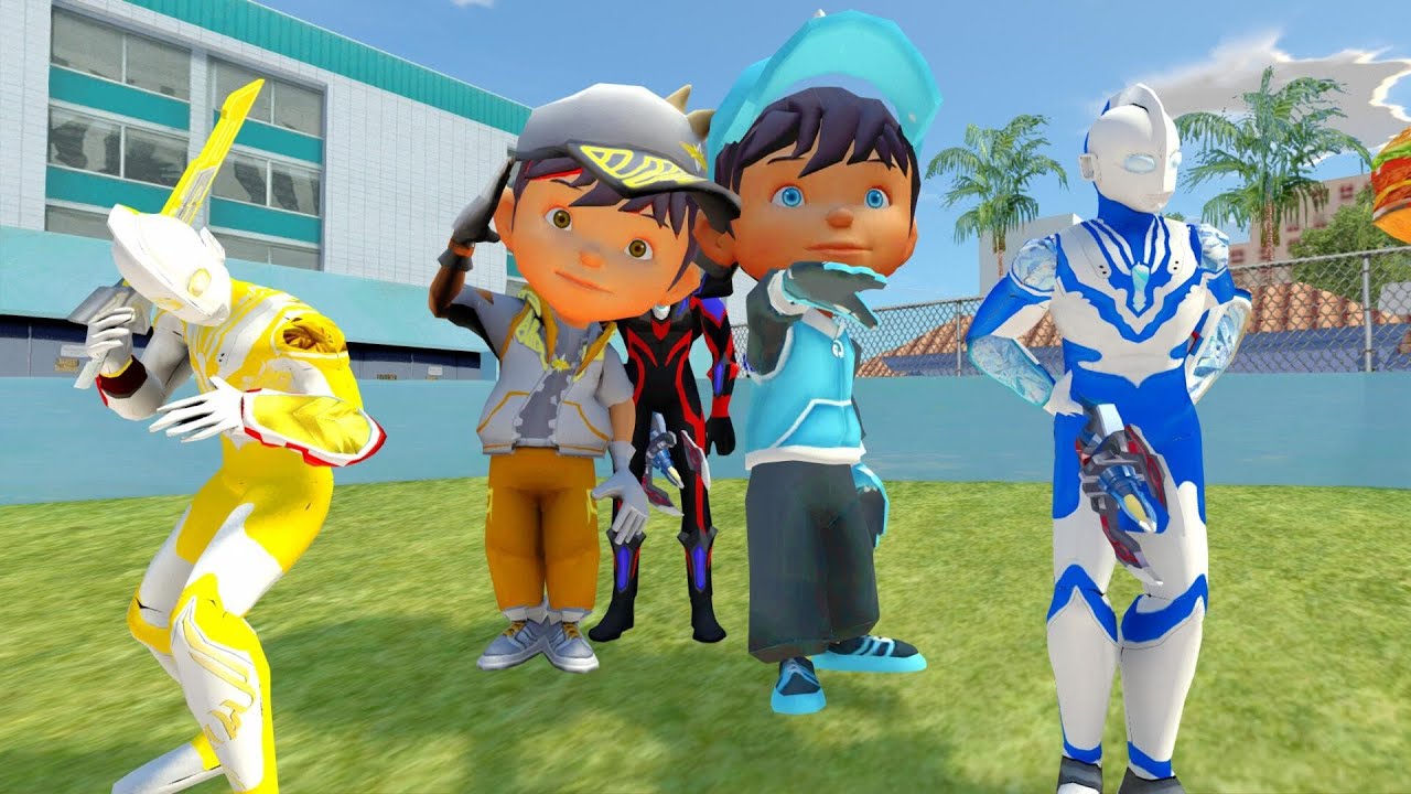 Boboiboy solar dan boboiboy air berubah menjadi ultraman ribut, bagus ...