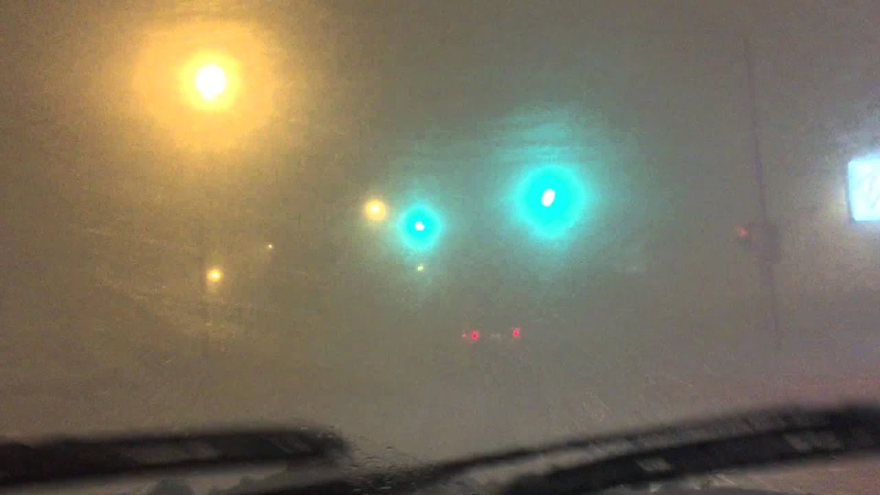Lake Effect Snow- Driving in complete Whiteout 1-9-2015 - YouTube