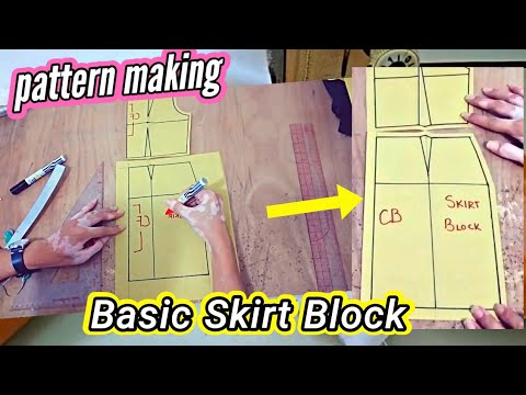 ️ Making Basic Skirt Block Pattern × Pattern Making Tutorial × Sewing ...