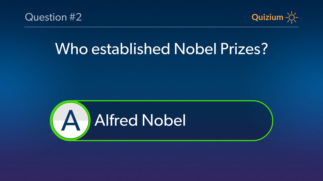 Nobel Prize Quiz Who established Nobel Prizes? and more questions - YouTube