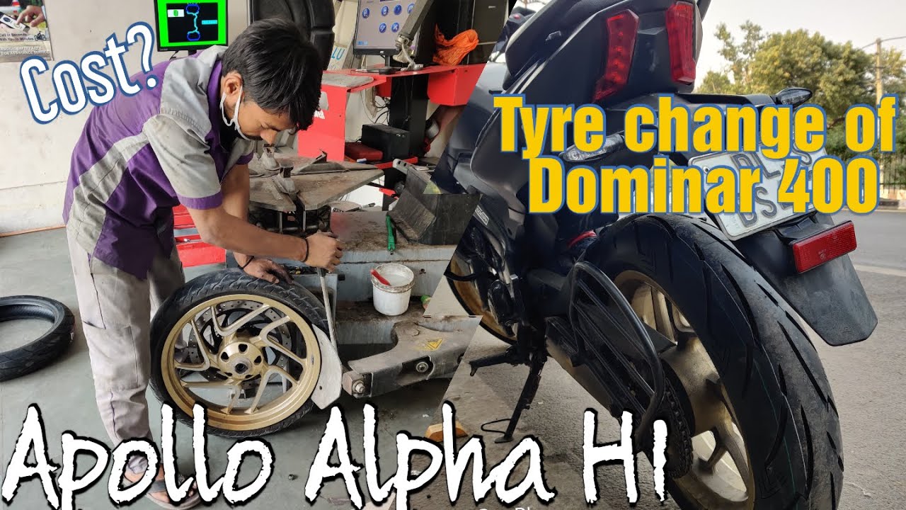 My Dominar is safer now 😍 | Installing Apollo Alpha H1 tyres in Dominar ...