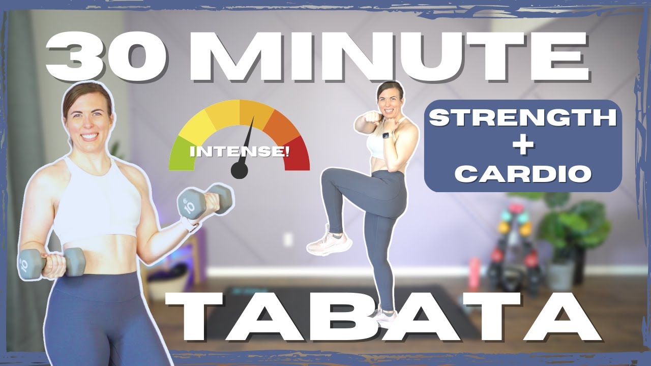 30 MIN STRENGTH + CARDIO TABATA || Intense Tabata Workout With Weights ...