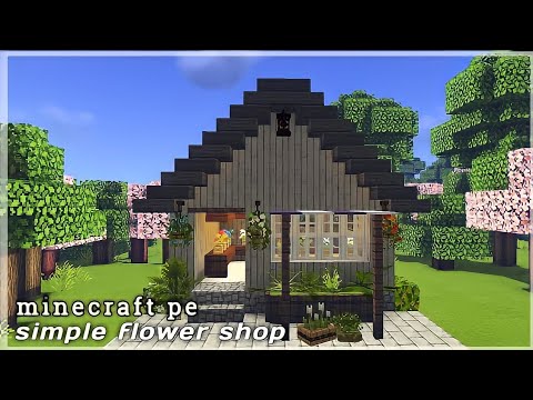 [Mcpe]Aesthetic Flower shop🌿 - Minecraft Speed build - YouTube