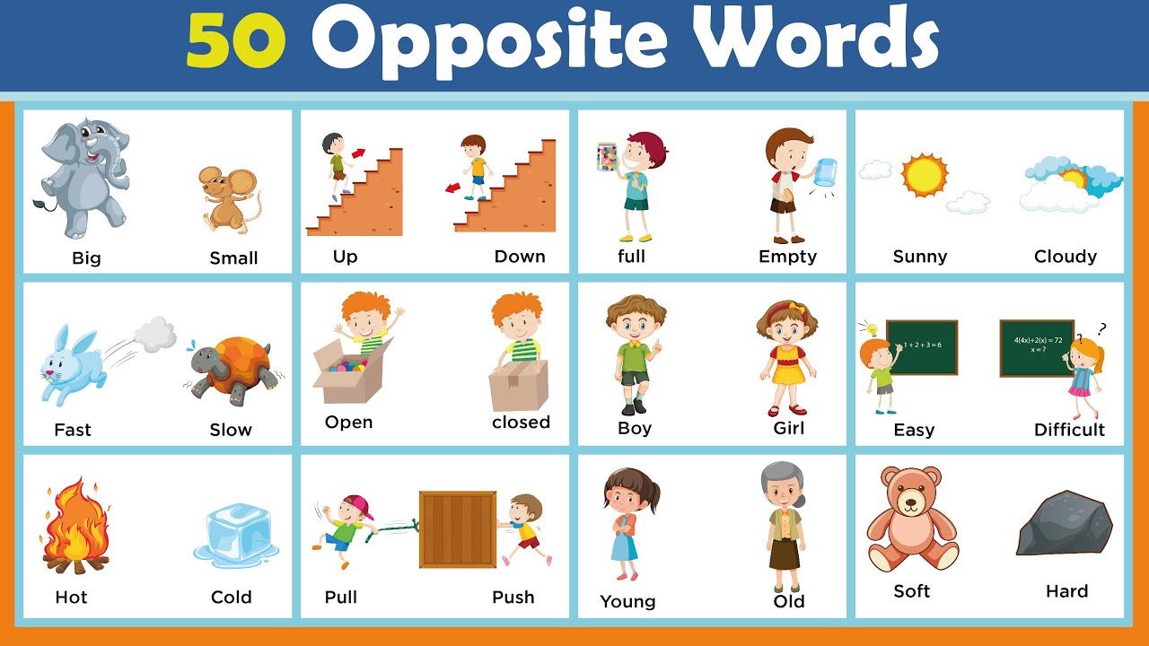 50 opposite words II Antonyms In English II Common opposites - YouTube
