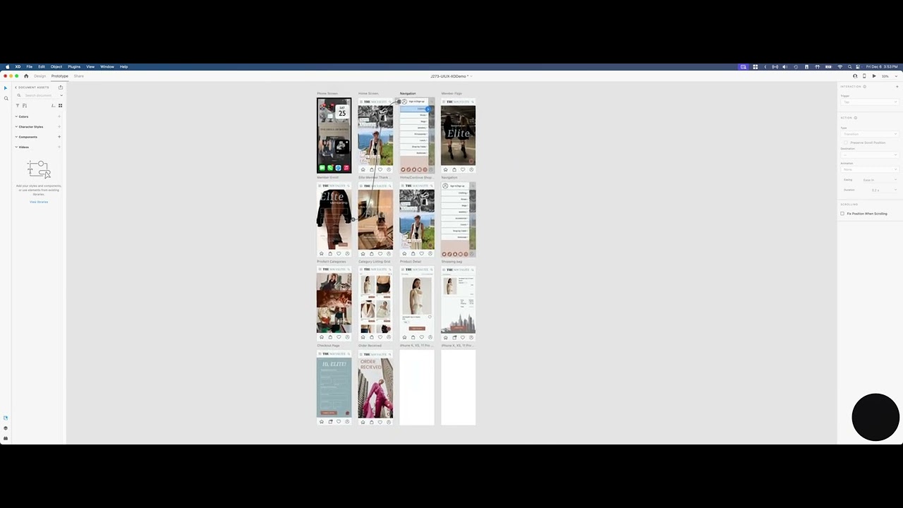 J273 UIUX Project - AdobeXD Interactivity - YouTube