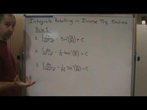 Calc1 Sec 5 7 Integrals Resulting in Inverse Trig Functions Rule1 - YouTube