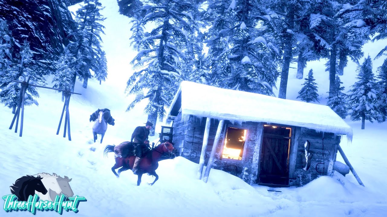 RDR2 - Secret Snow Cabin and Frozen Hunter - YouTube