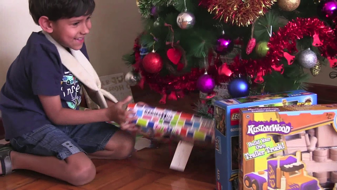 Luca's Christmas morning presents opening video - YouTube
