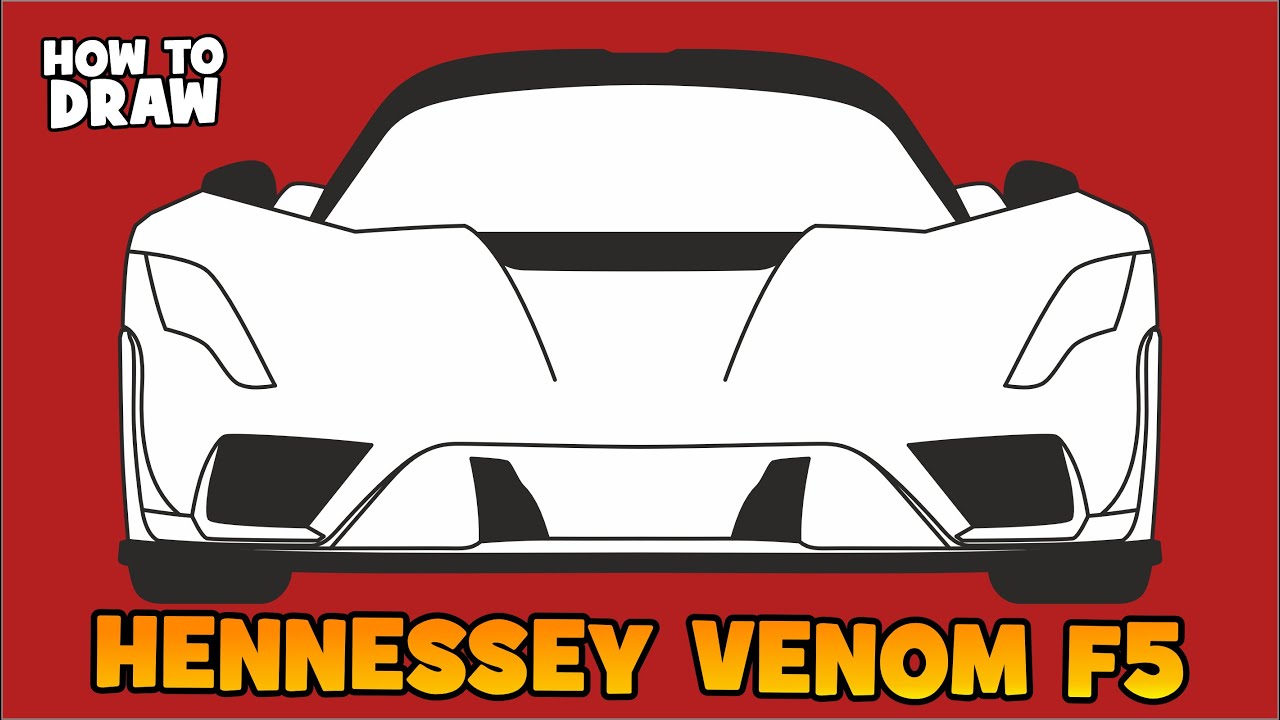 How to draw Hennessey Venom F5 front view - YouTube