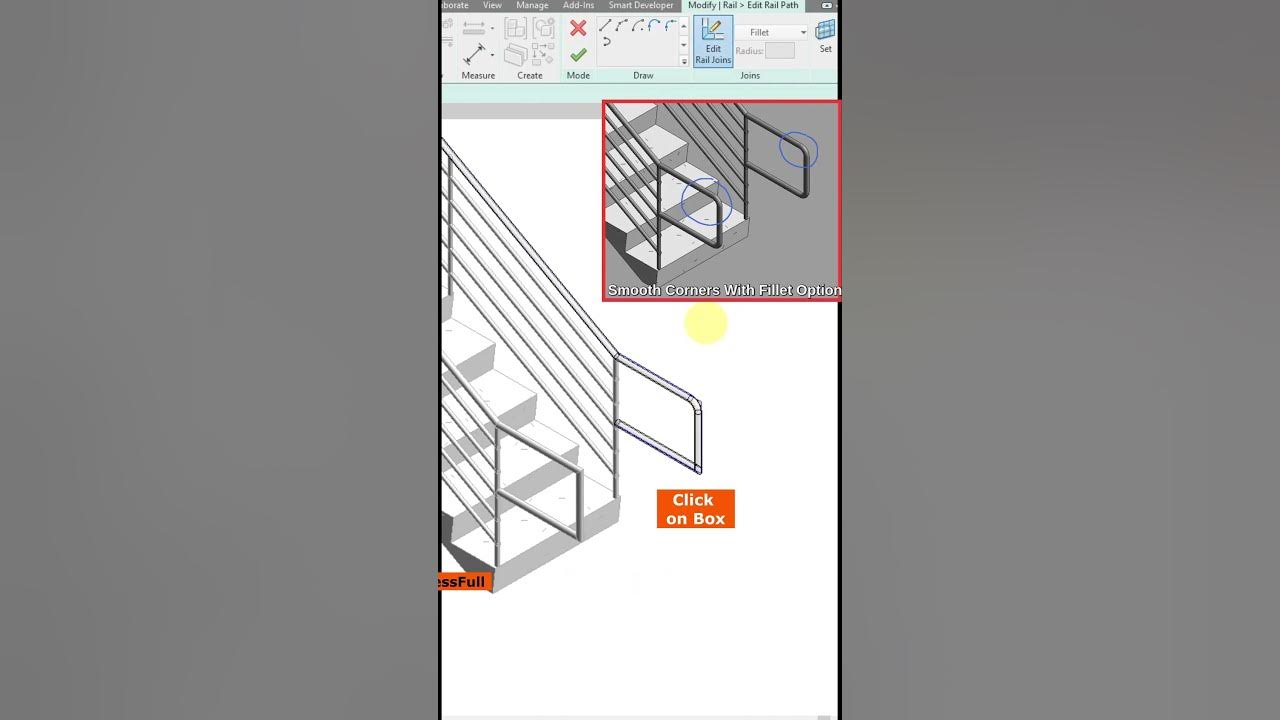fillet option on top rail in Revit Architectural - YouTube