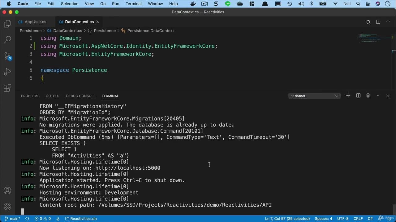 Net Core and React Identity Adding an IdentityDbContext - YouTube
