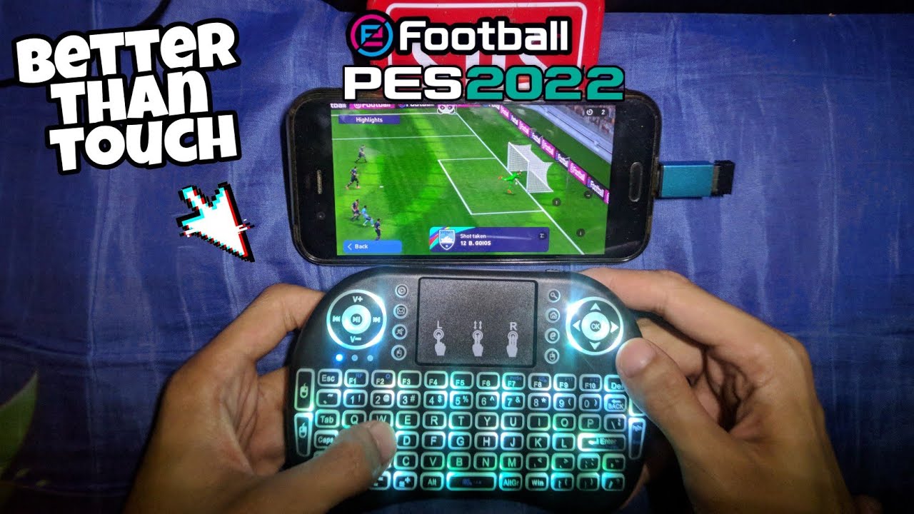 How To Play PES 2022 Mobile with Wireless Controller Mini Keyboard i8 ...