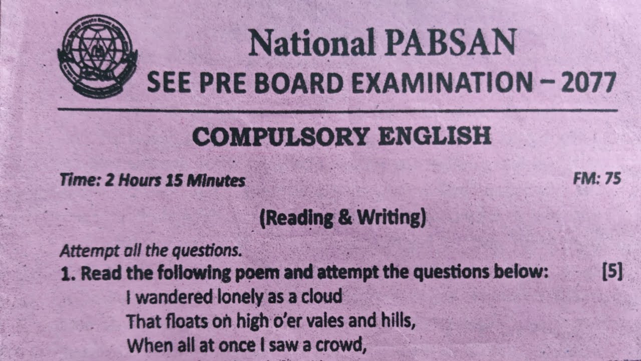 Model Question 2078 | Model Question 2079 | Send Up SEE Model Question ...