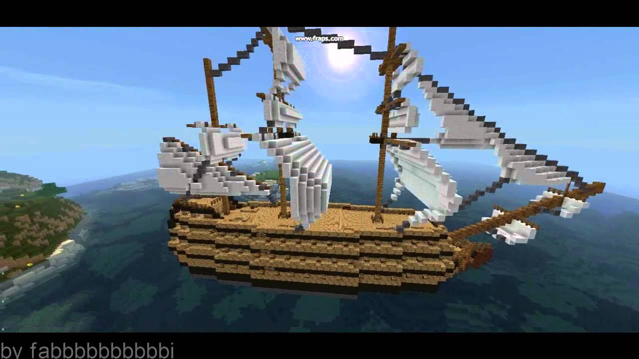 Minecraft Schiff HMS-Victory ship building in vollen Segeln - YouTube