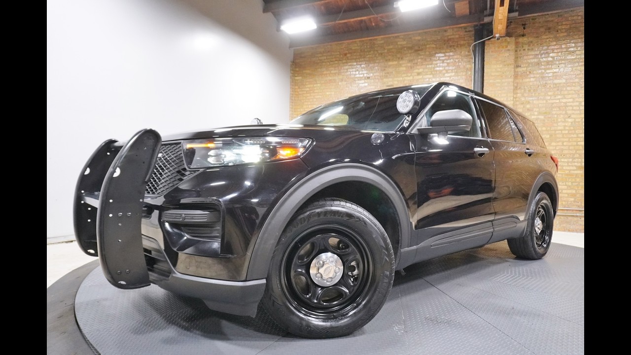 2020 Ford Explorer AWD PIU Hybrid, Black, Red/Blue Visor and LED Lights ...