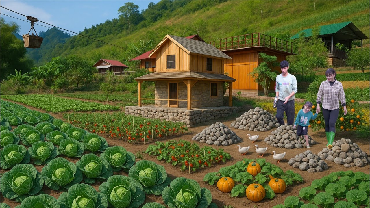 Smart Off-Grid Farm Rebuild! Natural Stone Construction, Harvesting ...