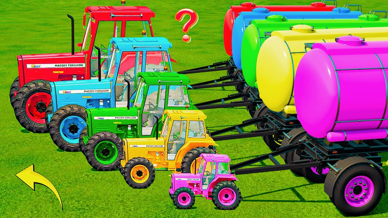 Work With COLORS - DEEP MUD & OVERLOAD TRAILERS - TRACTORS vs PARKOUR ...