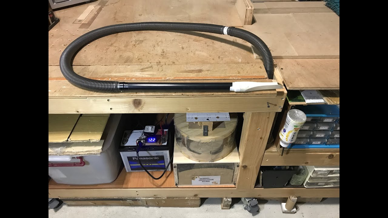 Make a DC dust collector inside the workbench - YouTube