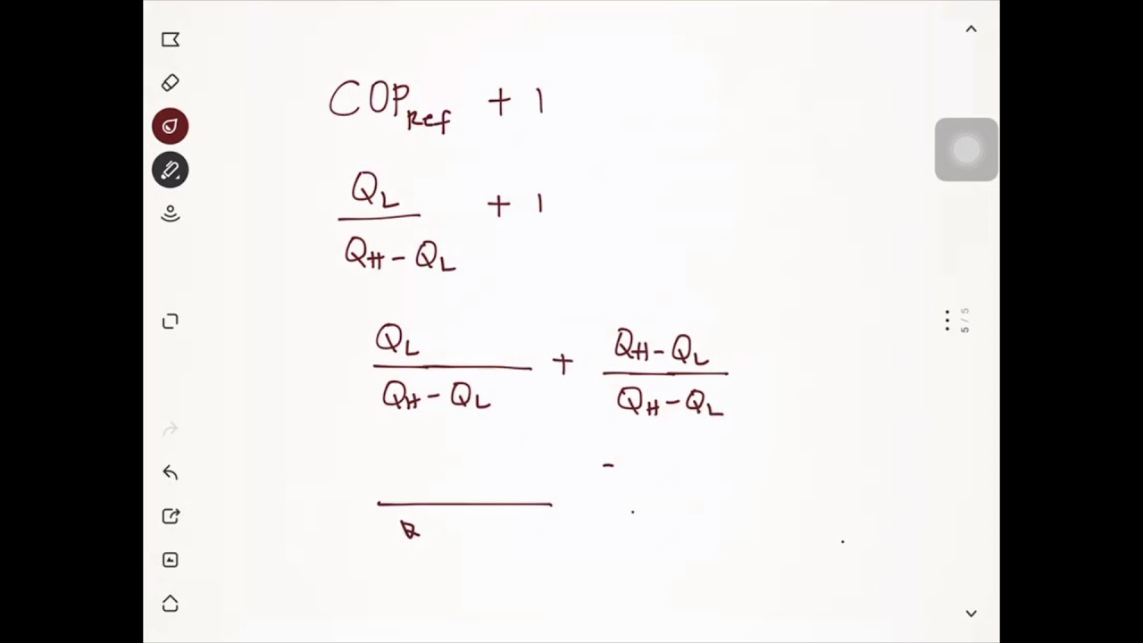 How to prove C.O.P ( heat pump ) = C.O.P ( ref ) + 1 - YouTube