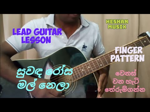 සුවඳ රෝස මල් නෙලා Lead guitar lesson| suwada rosa mal Lead guitar ...