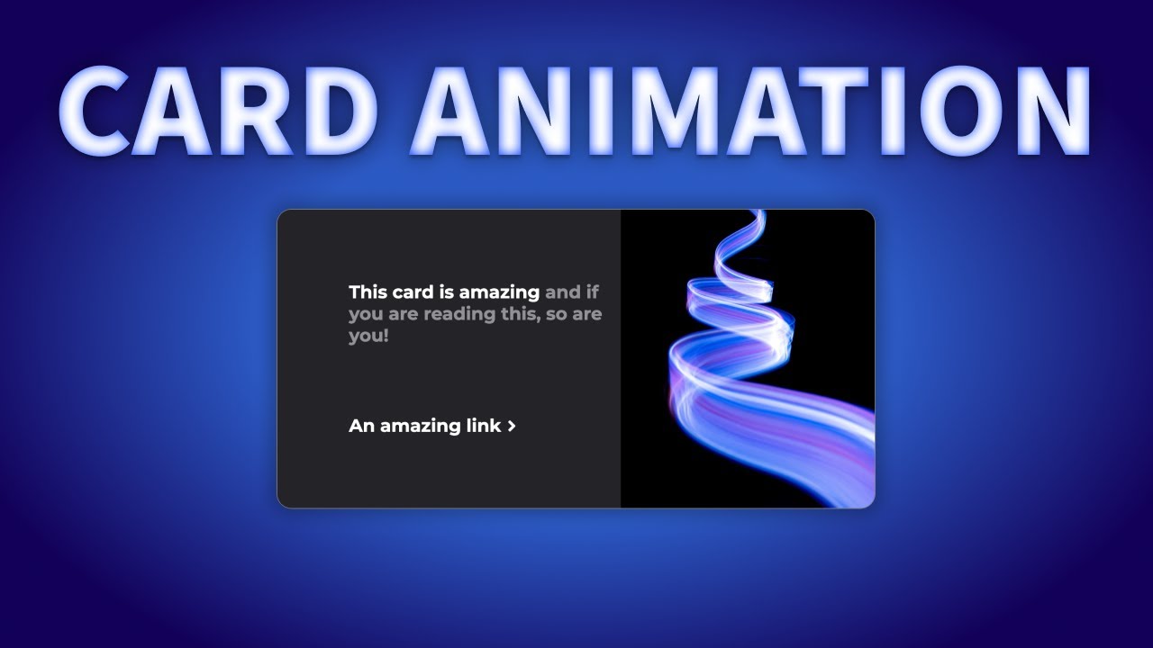 An overly dramatic card animation tutorial - YouTube