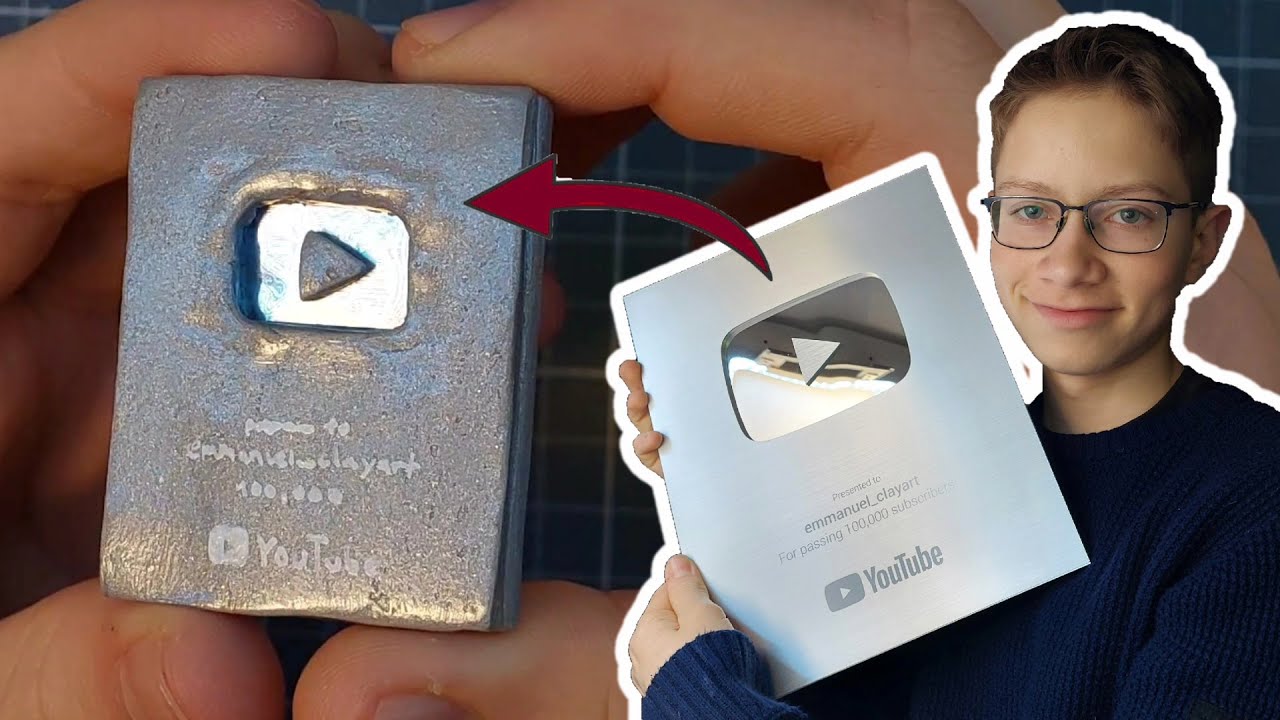 300k sub special/ Silver play button clay tutorial! - YouTube