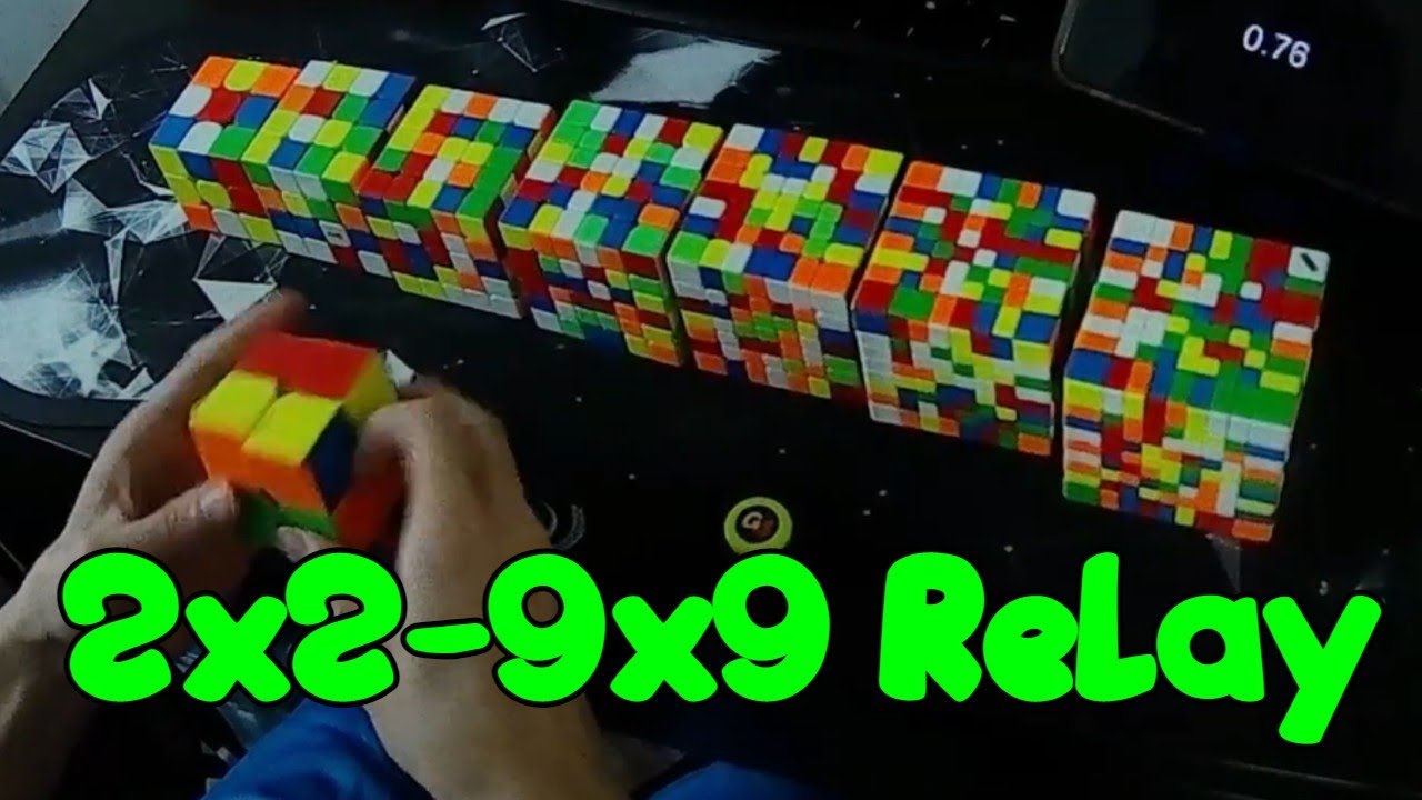 2x2-9x9 Relay 20:37.29 (Time Lapse) - YouTube