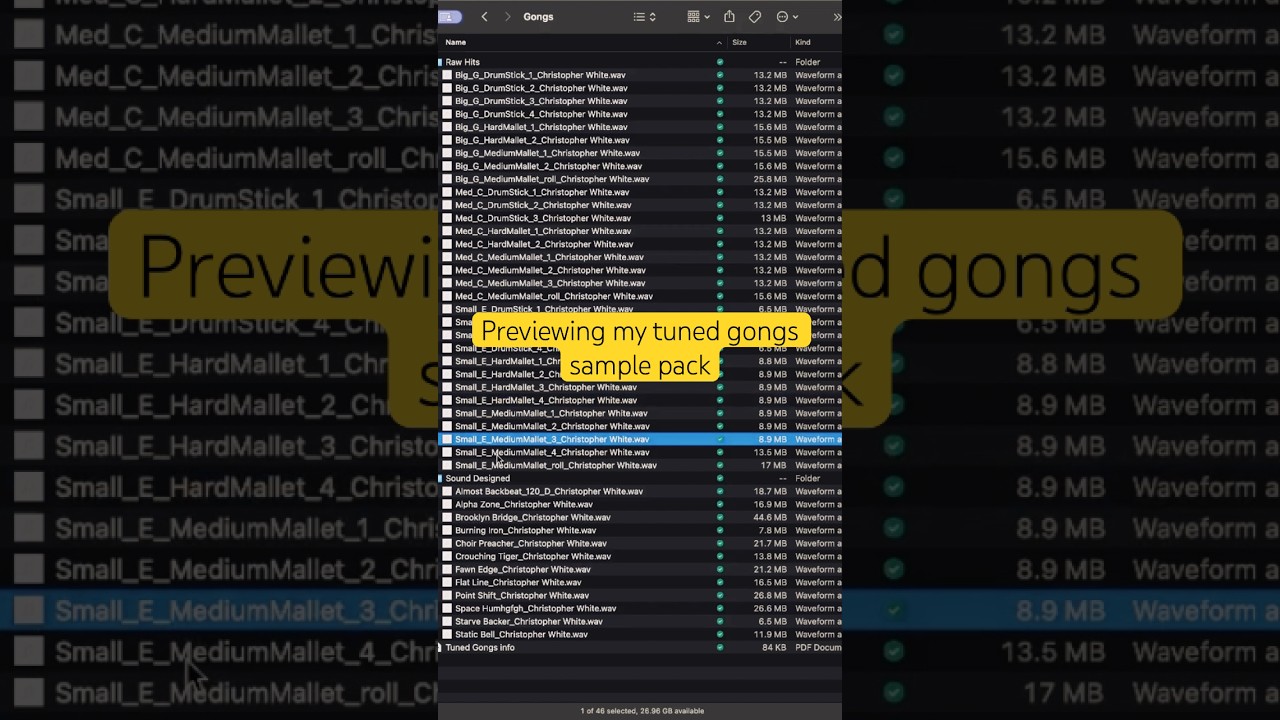 Previewing my tuned gongs sample pack. #samplelibrary - YouTube