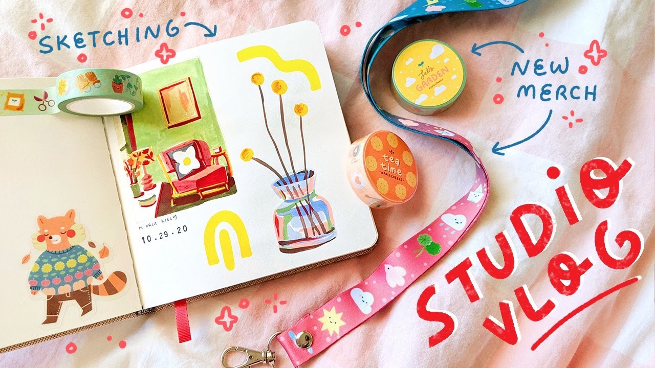 ☀ STUDIO VLOG 46 ☀ Unboxing New Merch, Working While Sad, Painting ...