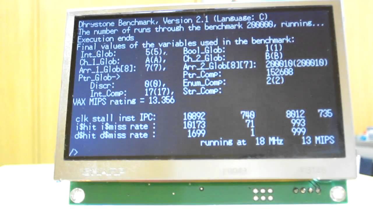 Dhrystone Benchmark on MieruPC - YouTube