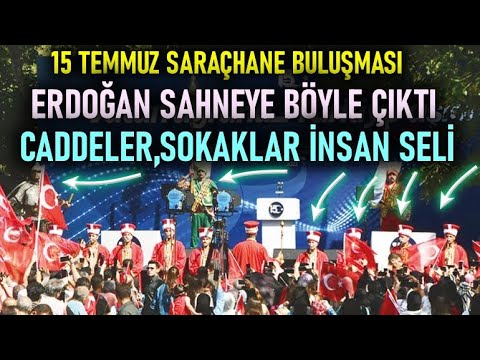 Erdoğan 15 Temmuz anma programında sahneye öyle bir çıktı ki.. Saraçhane meydanı milyonlar inletiyor