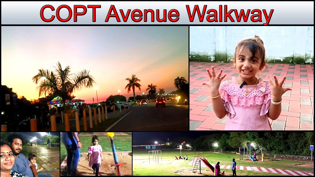 Night View of COPT Avenue Walkway. കോപ്റ്റ് പാർക്ക്‌. #sunset #jogging ...