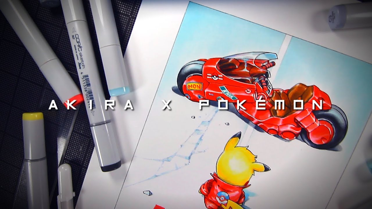 Akira x Pokémon Copic Illustration - YouTube