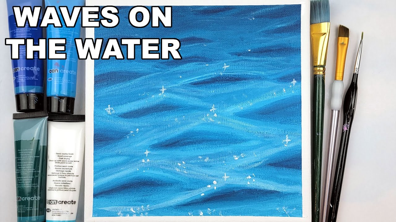 Waves on the Water | Easy Acrylic Painting for Beginners | Step by Step ...