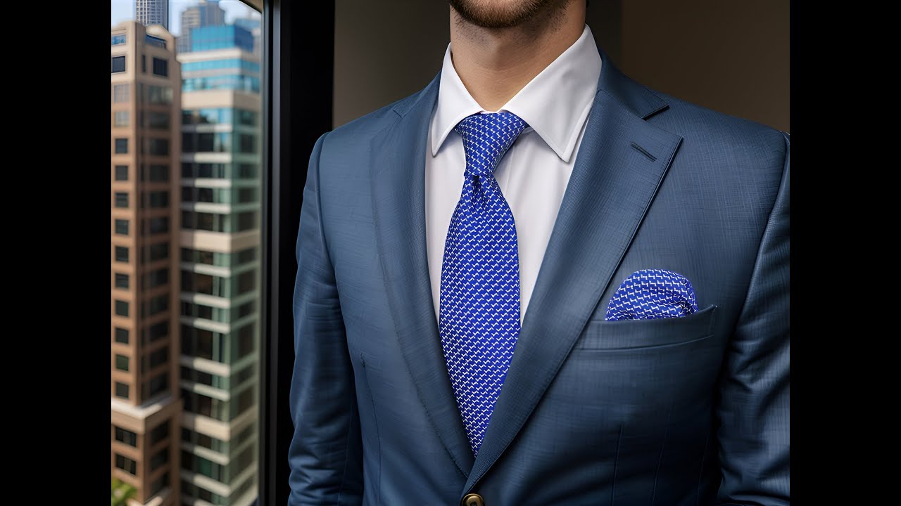 B35 Blue Houndstooth Mens Neckties - YouTube