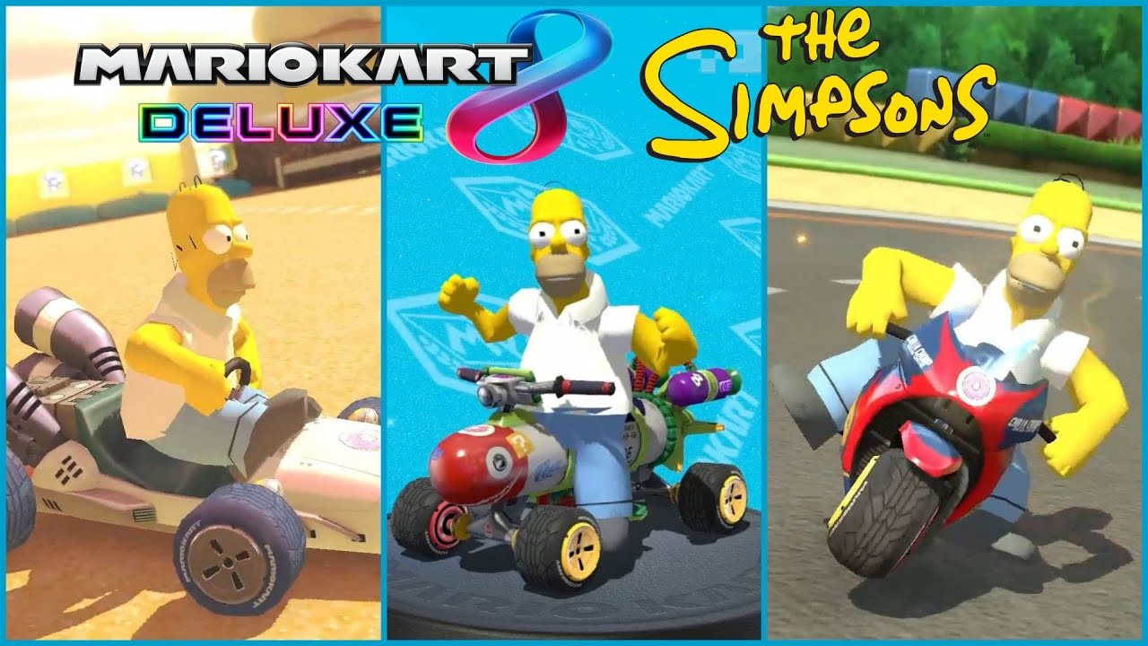 Homer Simpson In Mario Kart 8 Deluxe [The Simpsons] - YouTube