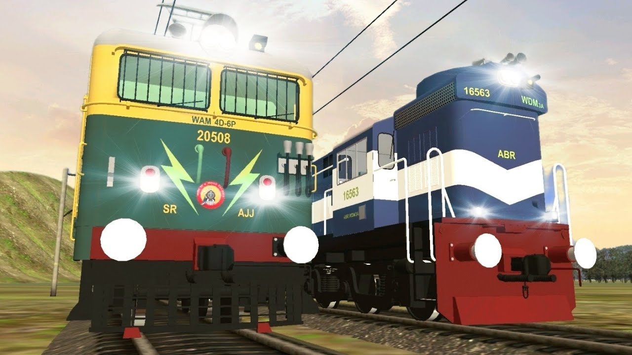 Diesel Vs Electric Train race | WDM 3A vs WAM 4 Engine | Trainz Race ...