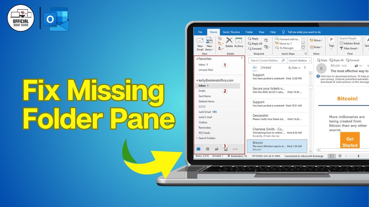 How To Fix Missing Folder Pane In Outlook | Locate Outlook Folders ...