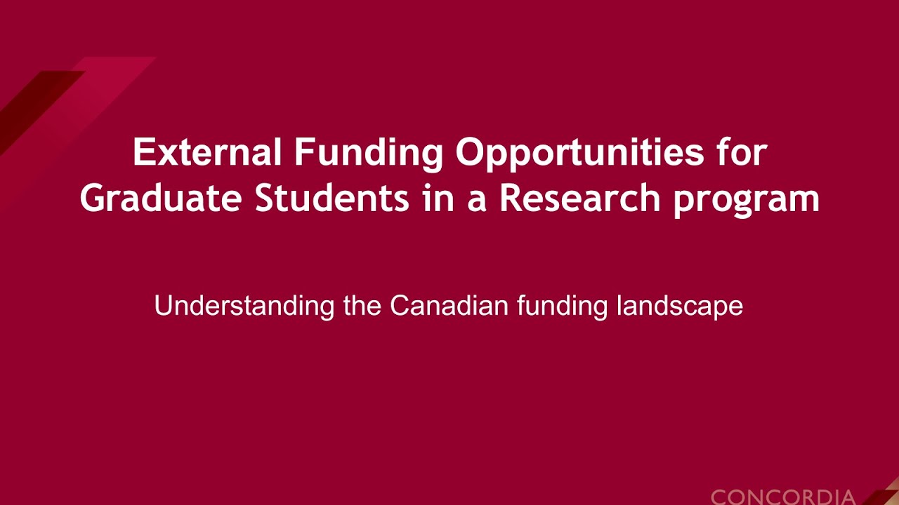 External Funding Opportunities for Graduate Students in a Research ...