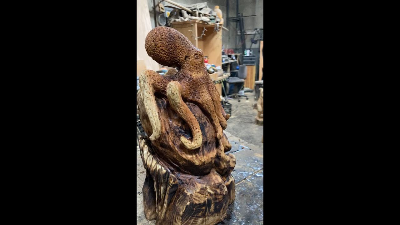 Carving an octopus for the first time - YouTube