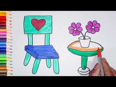 How to Draw Chairs Table / step-by-step Drawing Tutorial : Chairs ...