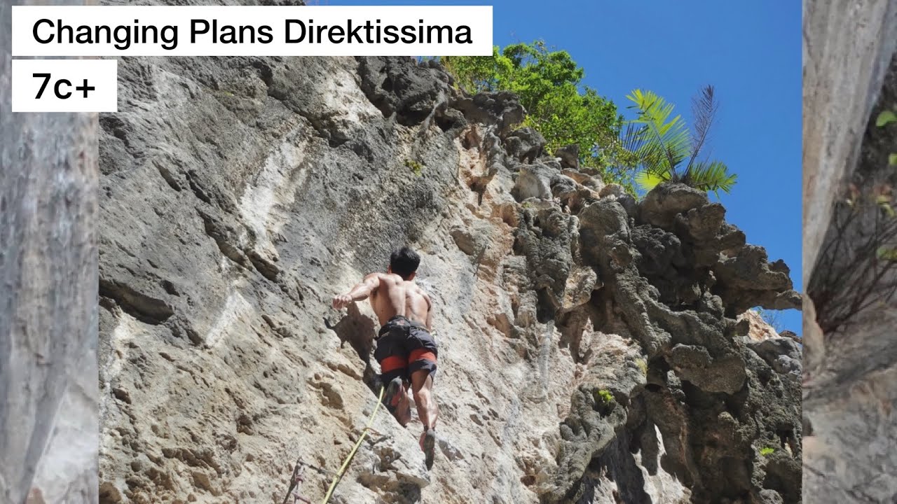 Changing Plans Direktissima 7c+ | Uncut #Thakhek#Laos - YouTube