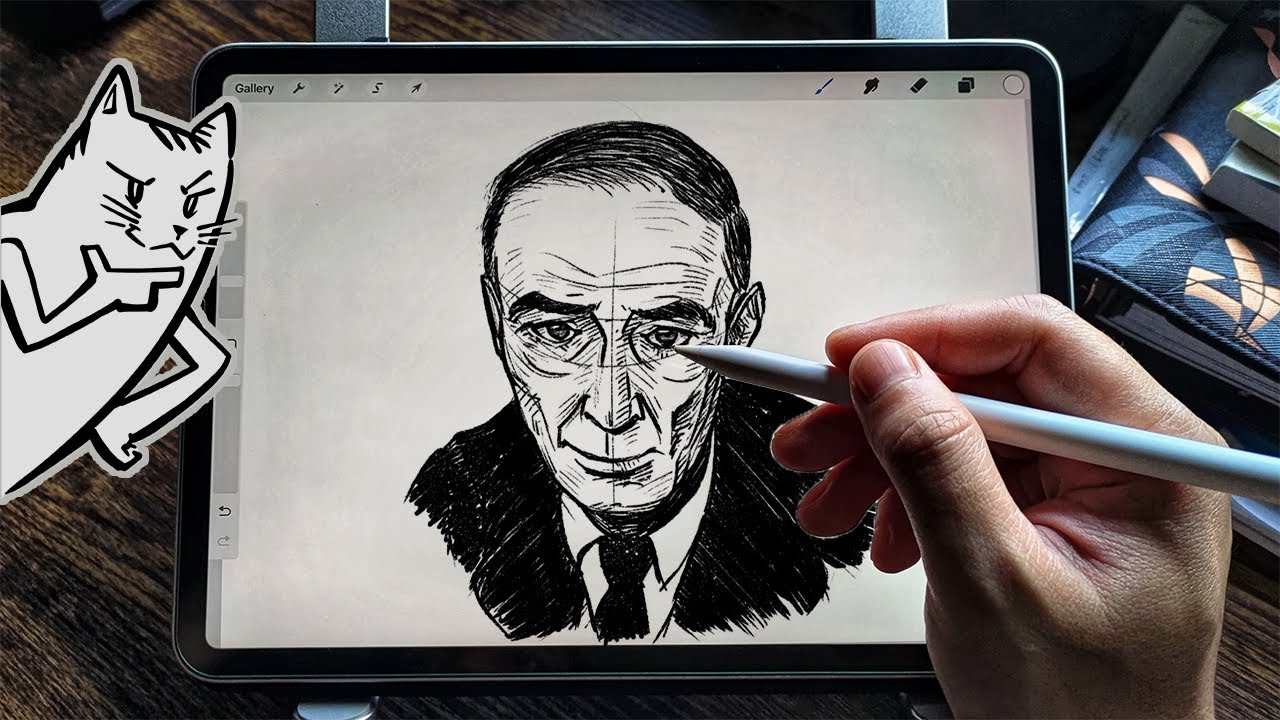 How to draw J. Robert Oppenheimer ⚛️ - YouTube