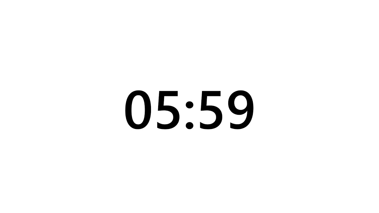 Timer for 5 minutes and 59 seconds - YouTube
